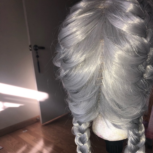 Accessories | Grey 24 Braided 2 Braid Lace Front Wig Nwt | Poshmark